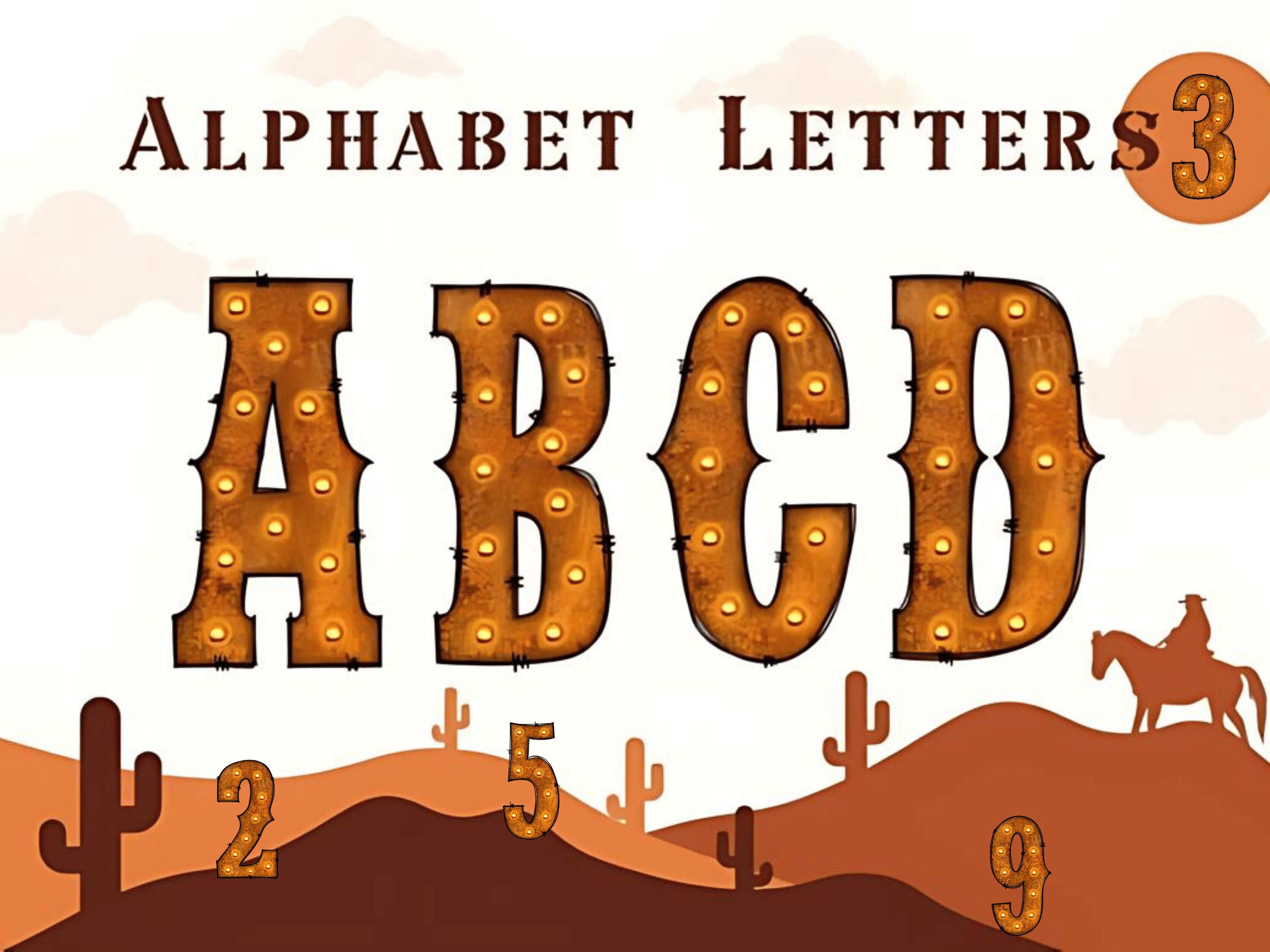 Western Alphabet Doodle Rust Cowboy Font - 4 Rustic Western Fonts ...