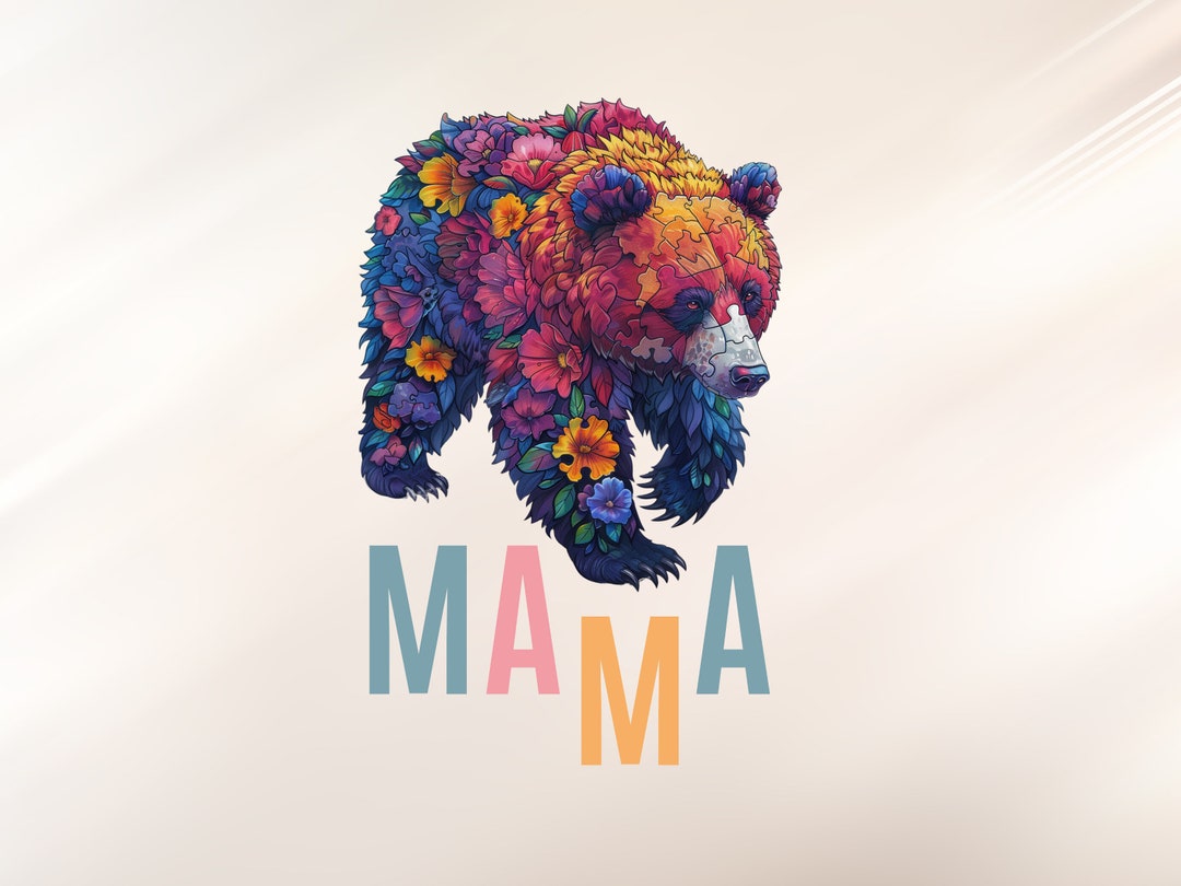 Mama Bear Floral SVG: Flower Bear PNG, Cut File (PDF) - Etsy