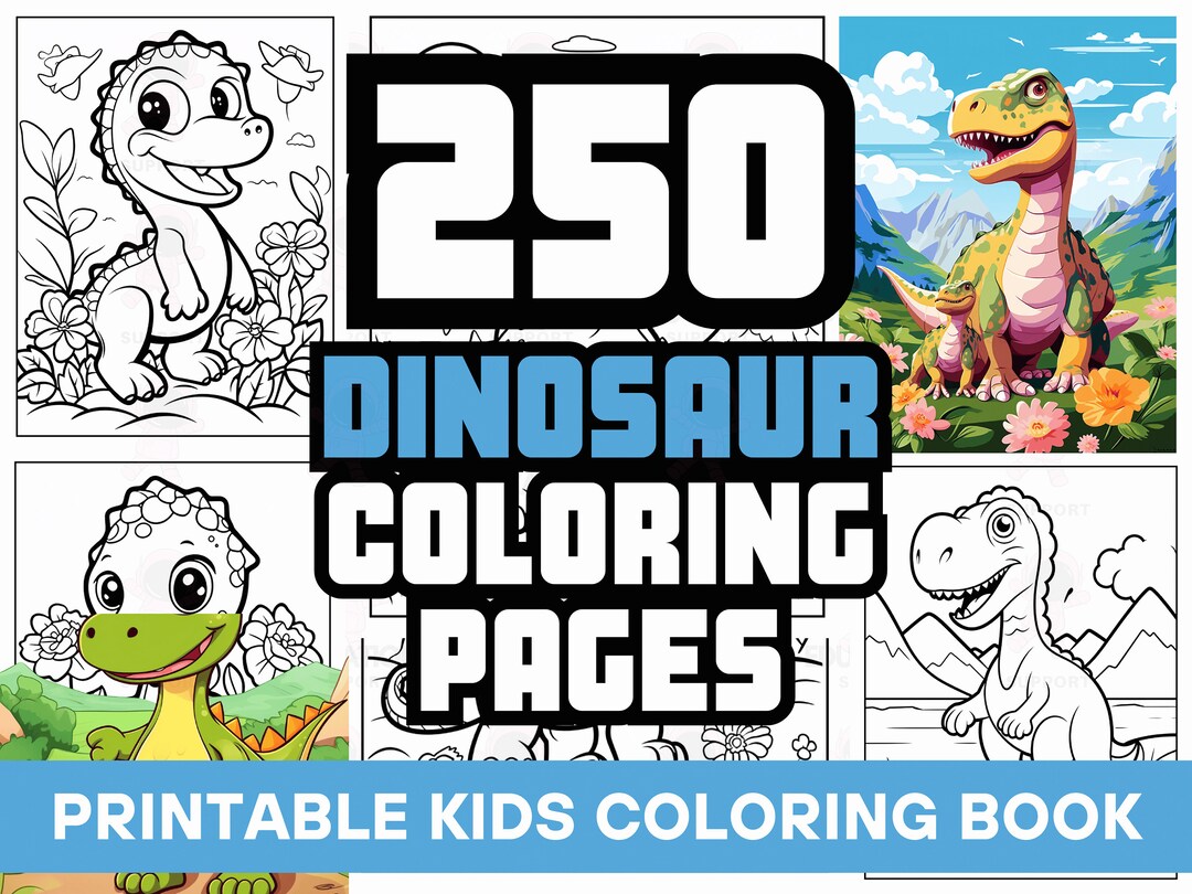Dinosaur Coloring Pages Bundle - T-rex Sheets and Fun Clipart ...