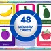 Vocabulary Cards, Colorful Fruit Flash Cards, English Learning Game ...