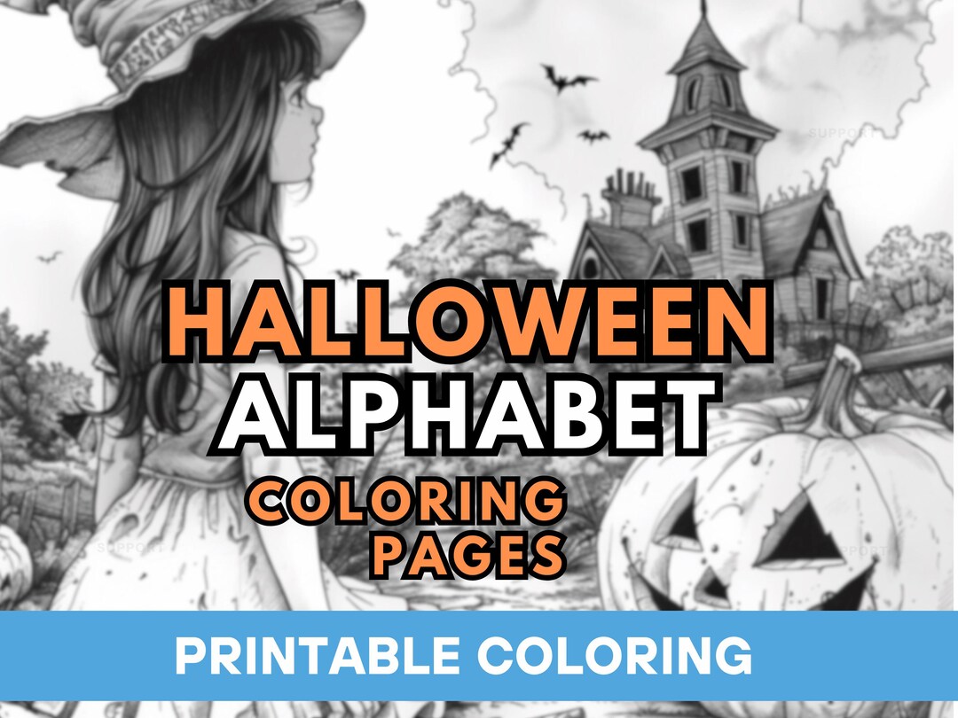 Printable Spooky Halloween Alphabet Coloring Book for Kids & Adults ...