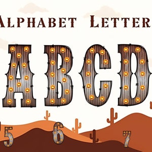 Western Alphabet Doodle Rust Cowboy Font 4 Rustic Western Fonts, Ideal ...