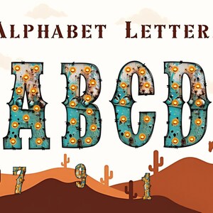 Western Alphabet Doodle Rust Cowboy Font 4 Rustic Western Fonts, Ideal ...