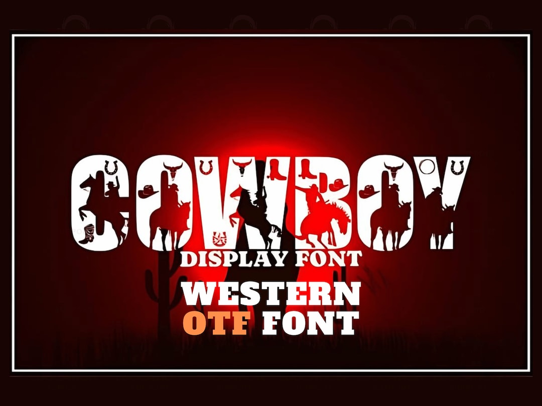 Cowboy Alphabet Letters A-Z PNG - Rustic Western Font, Ideal for ...