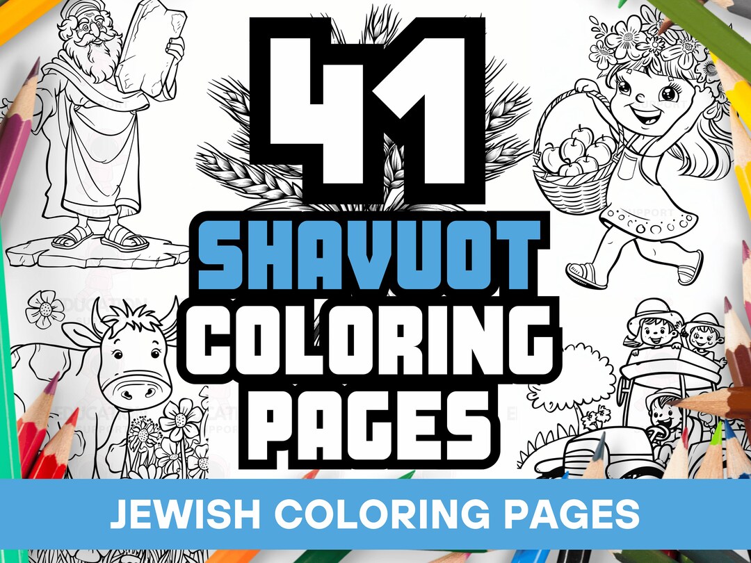 Shavuot Coloring Pages: Jewish Holiday Activity (instant Download) - Etsy
