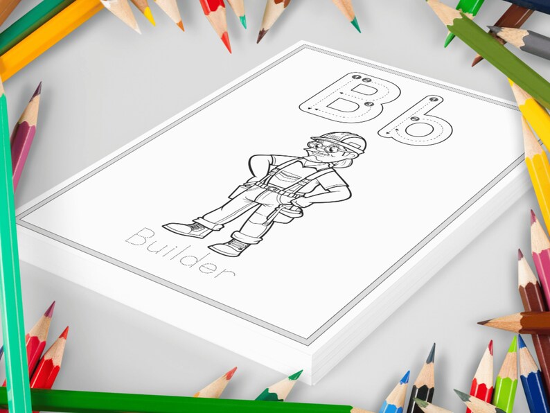 Printable PDF Labor Day Alphabet Coloring Pages: Kids Activities - Etsy