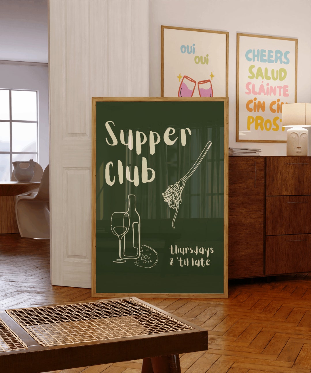 Supper Club Print-supper Club-food Art-green Print-digital Download ...