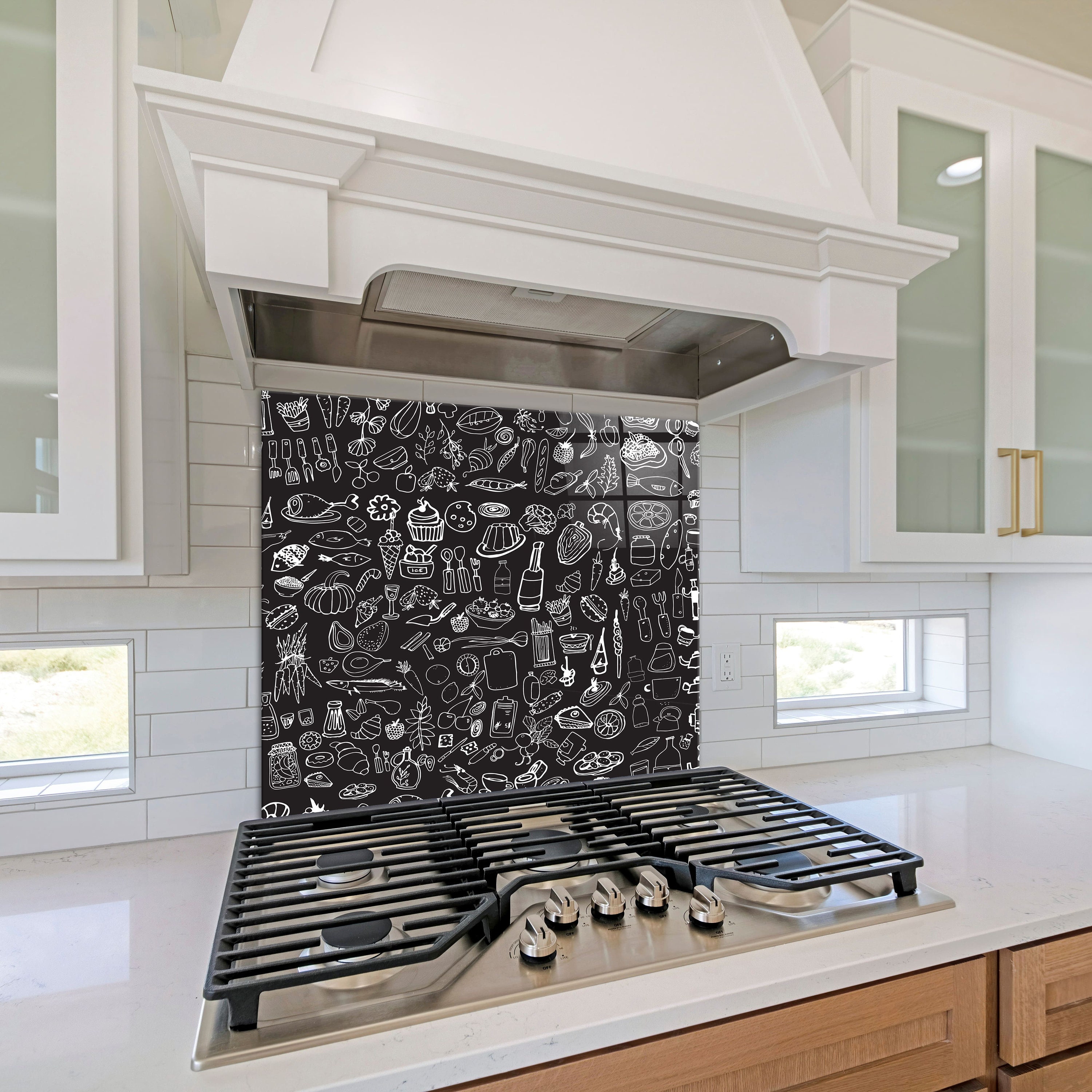 Glass Splashback, Stove Backsplash Panel for Kitchen, Stove Back Cover ...
