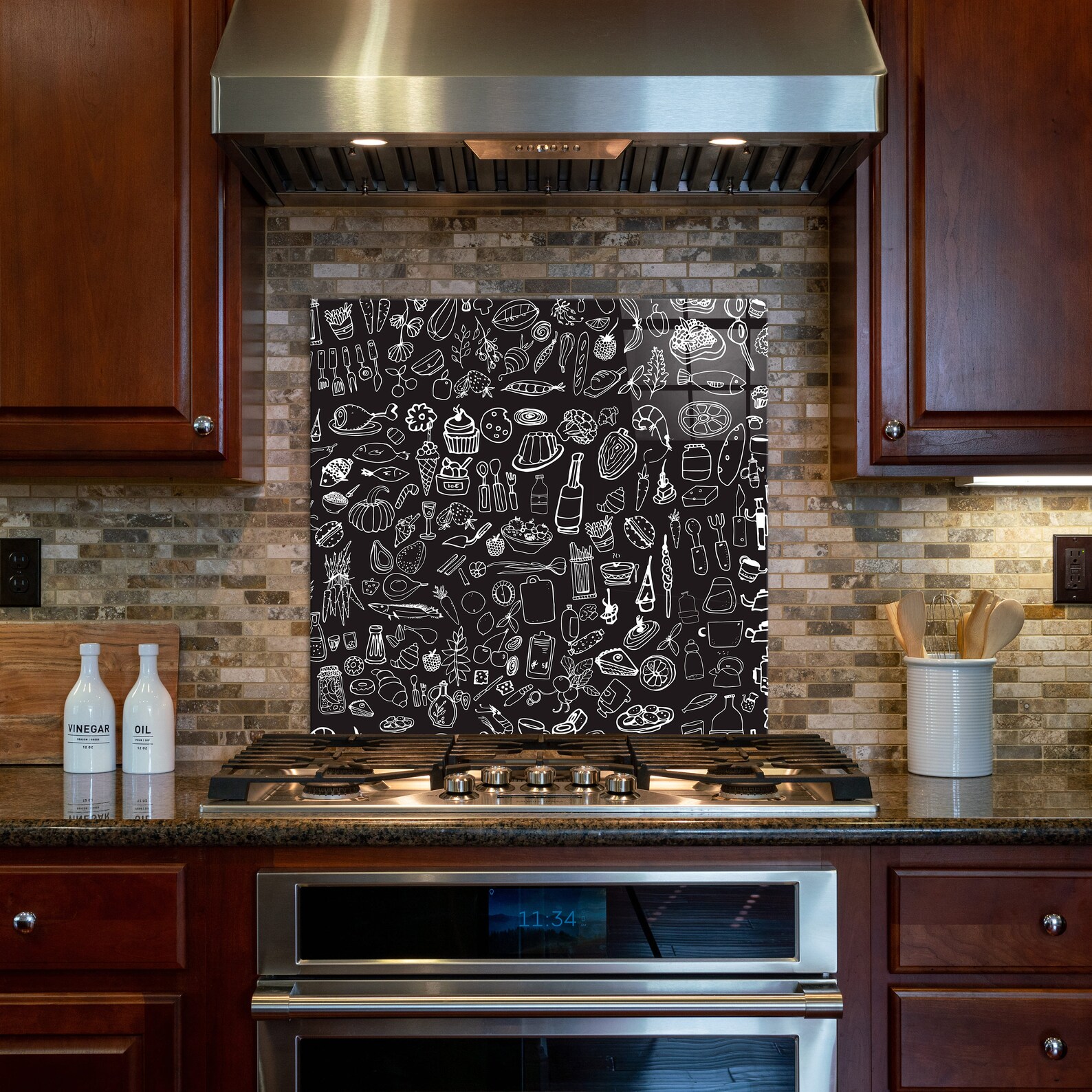 Glass Splashback, Stove Backsplash Panel for Kitchen, Stove Back Cover ...