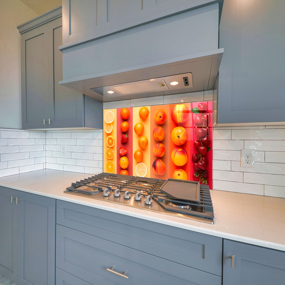 Tempered Glass, Glass Splashback, Stove Backsplash Panel for Kitchen ...