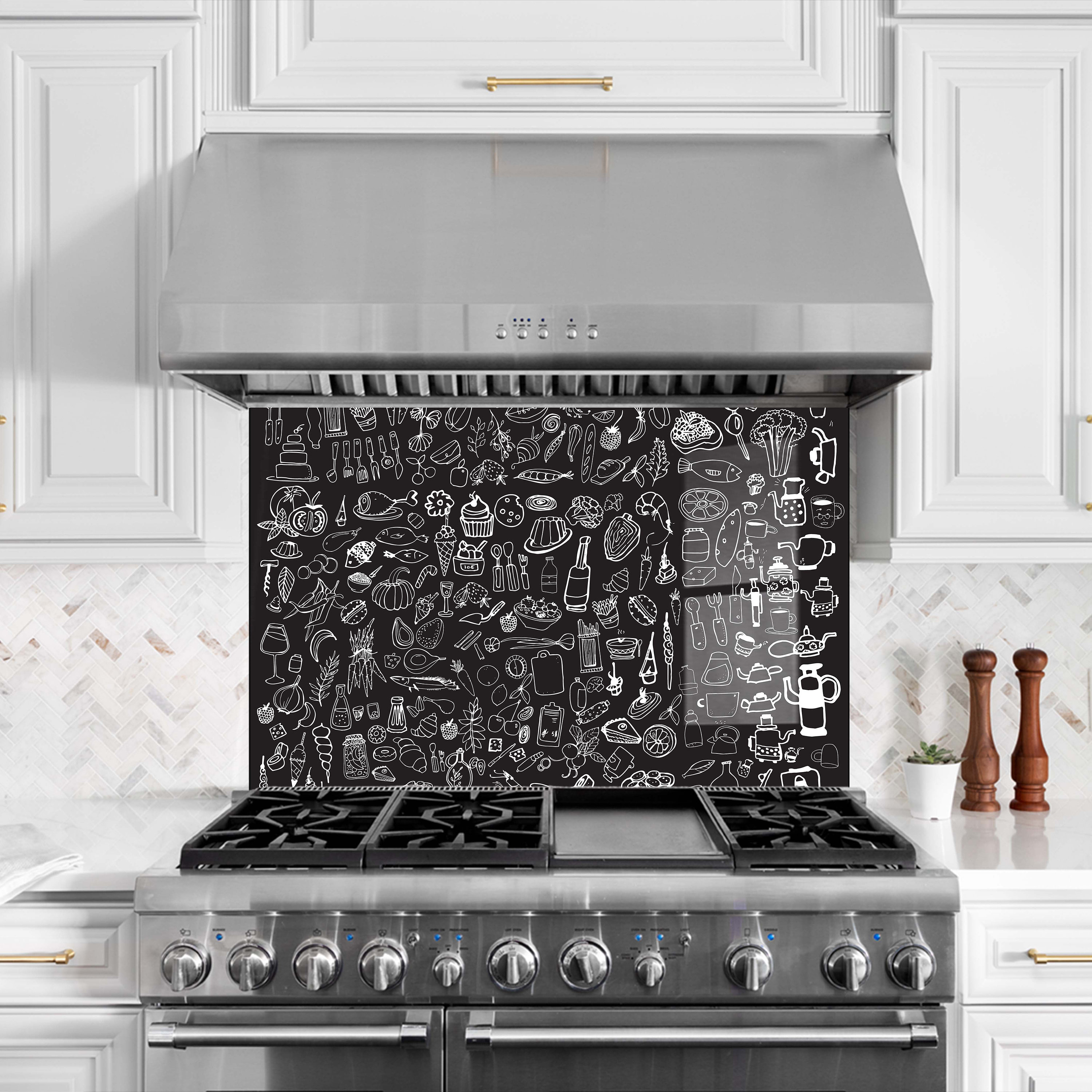 Glass Splashback, Stove Backsplash Panel for Kitchen, Stove Back Cover ...