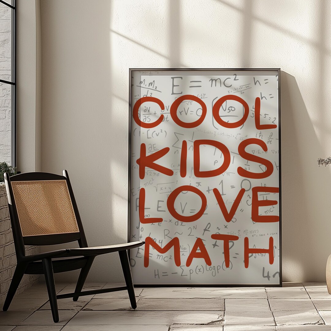 Cool Kids Love Math,homeschool Poster,trendy Children Typography ...