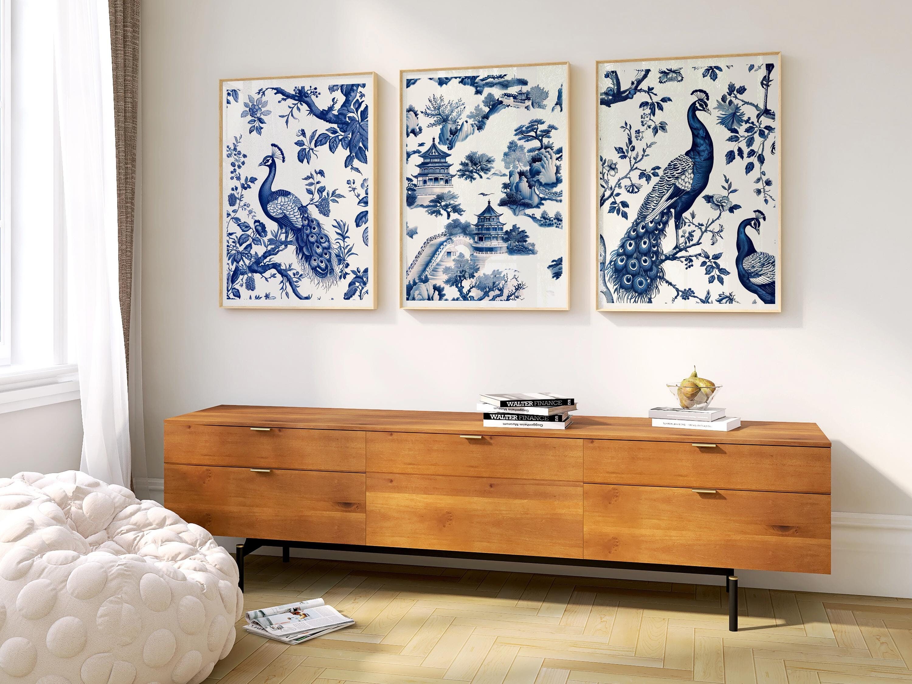 Chinoiserie Wall Art,french Country Decor,vintage Landscape Wall Art ...