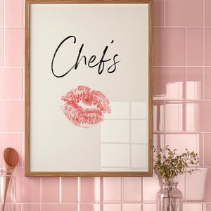 Chefs Kiss Print, 70s Style Kitchen Print, Retro Kitchen Artwork ...