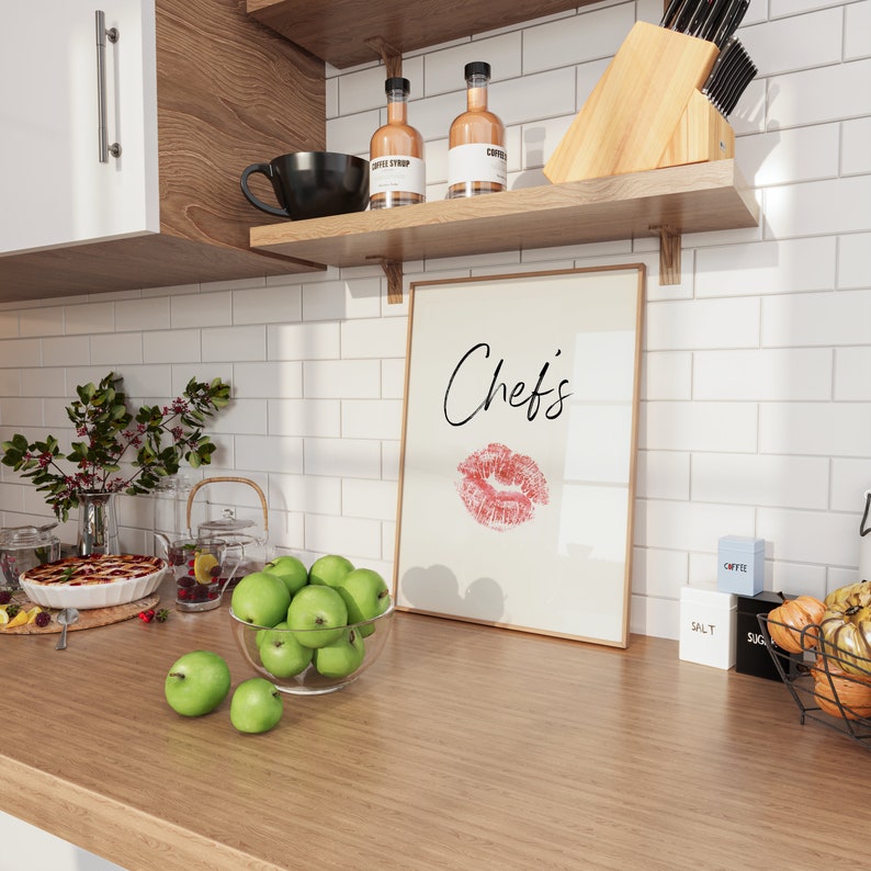 Chefs Kiss Print, 70s Style Kitchen Print, Retro Kitchen Artwork ...