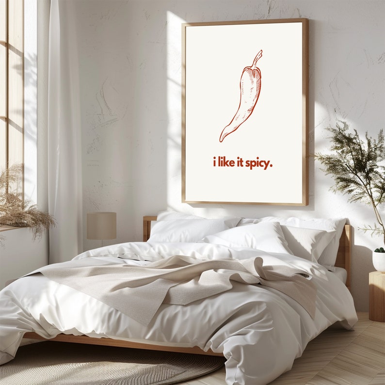I Like It Spicy Poster, Couples Bedroom Wall Art, Spicy Food Lovers ...