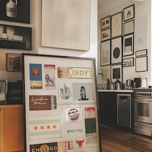 Chicago Matchbox Print,meet Me in Chicago, Retro Chicago Wall Art ...