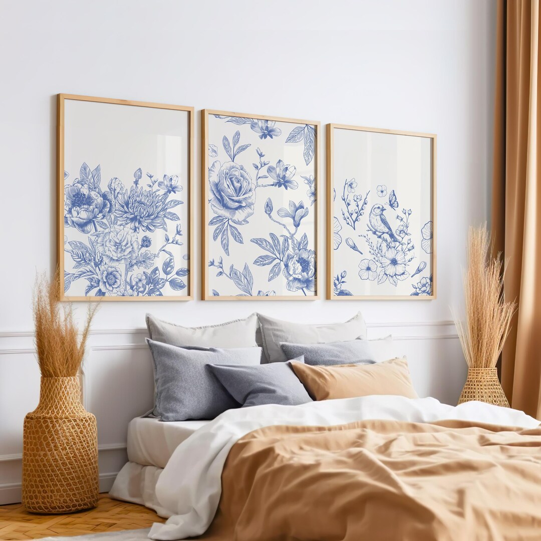 Chinoiserie Wall Art, French Country Decor,vintage Botanical Wall Art ...