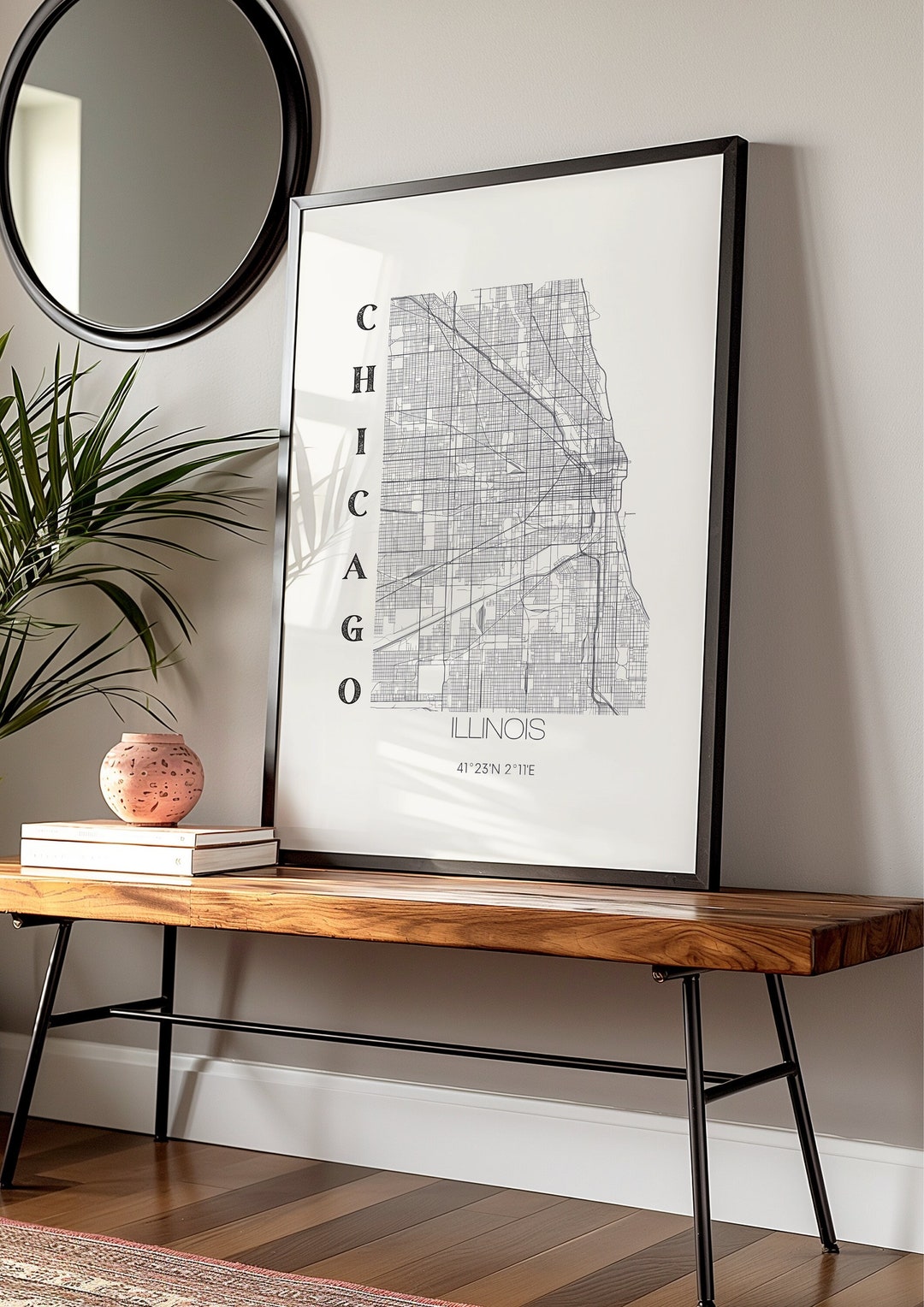 Chicago Map Print, Chicago Wall Art,minimalist Travel Print, Minimalist ...