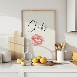 Chefs Kiss Print, 70s Style Kitchen Print, Retro Kitchen Artwork ...