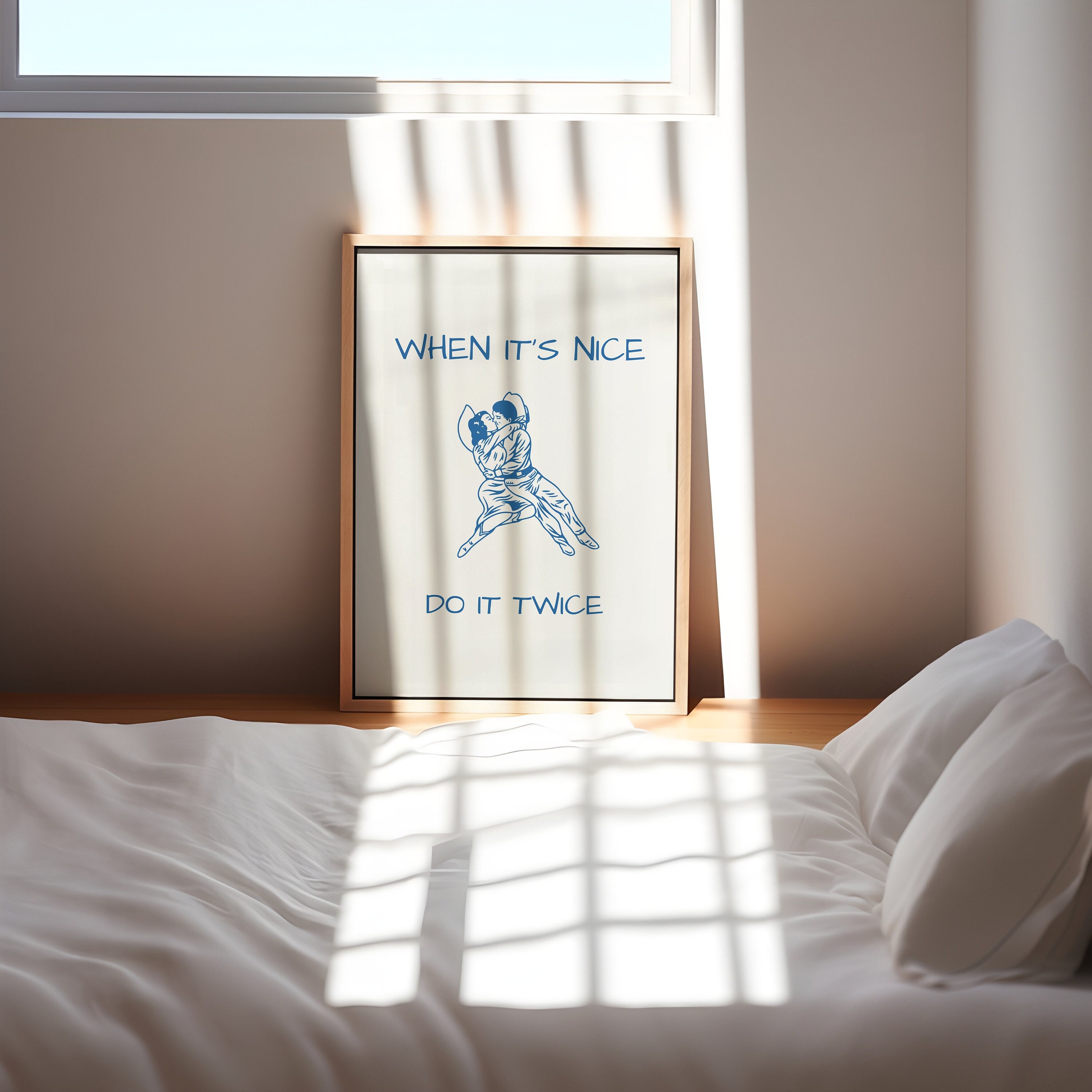 When Its Nice Do It Twice, Minimalist Western Art, Retro Cowgirl Print ...