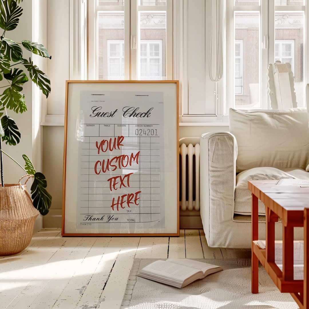 Guest Check Print,custom Guest Check Poster,customise Receipt ...