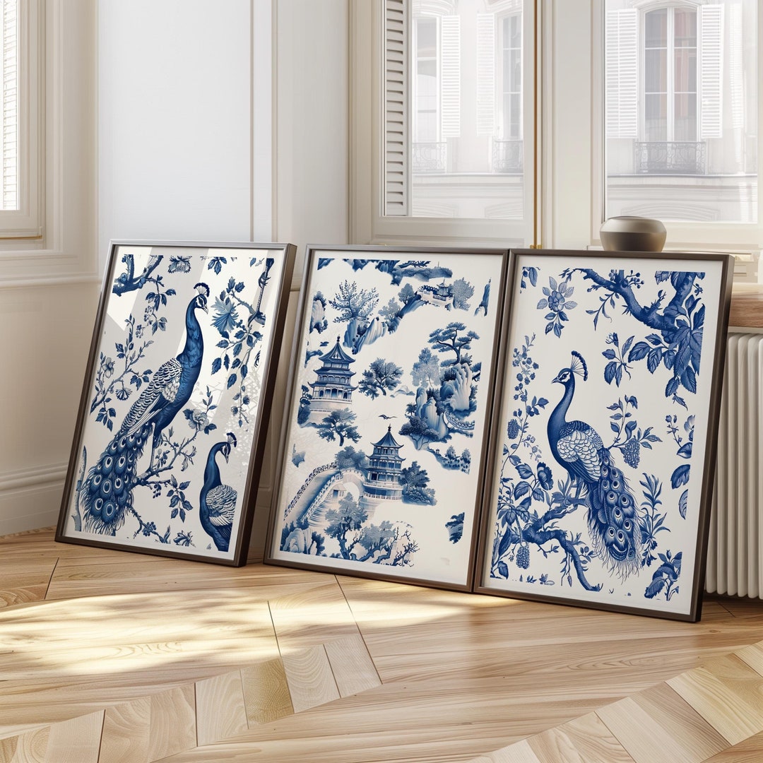 Chinoiserie Wall Art,french Country Decor,vintage Landscape Wall Art ...