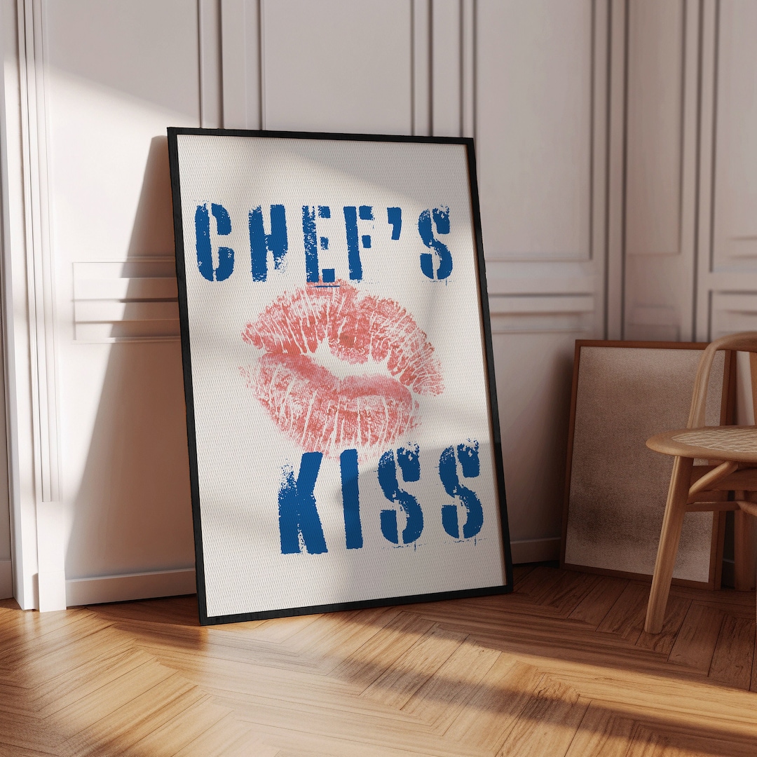 Chefs Kiss Print, 70s Style Kitchen Print, Retro Kitchen Artwork ...