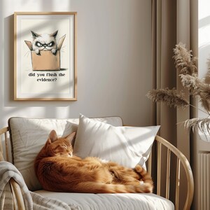 Funny Cat Toilet Art Print,funny Bathroom Wall Art,humour Toilet Sign ...