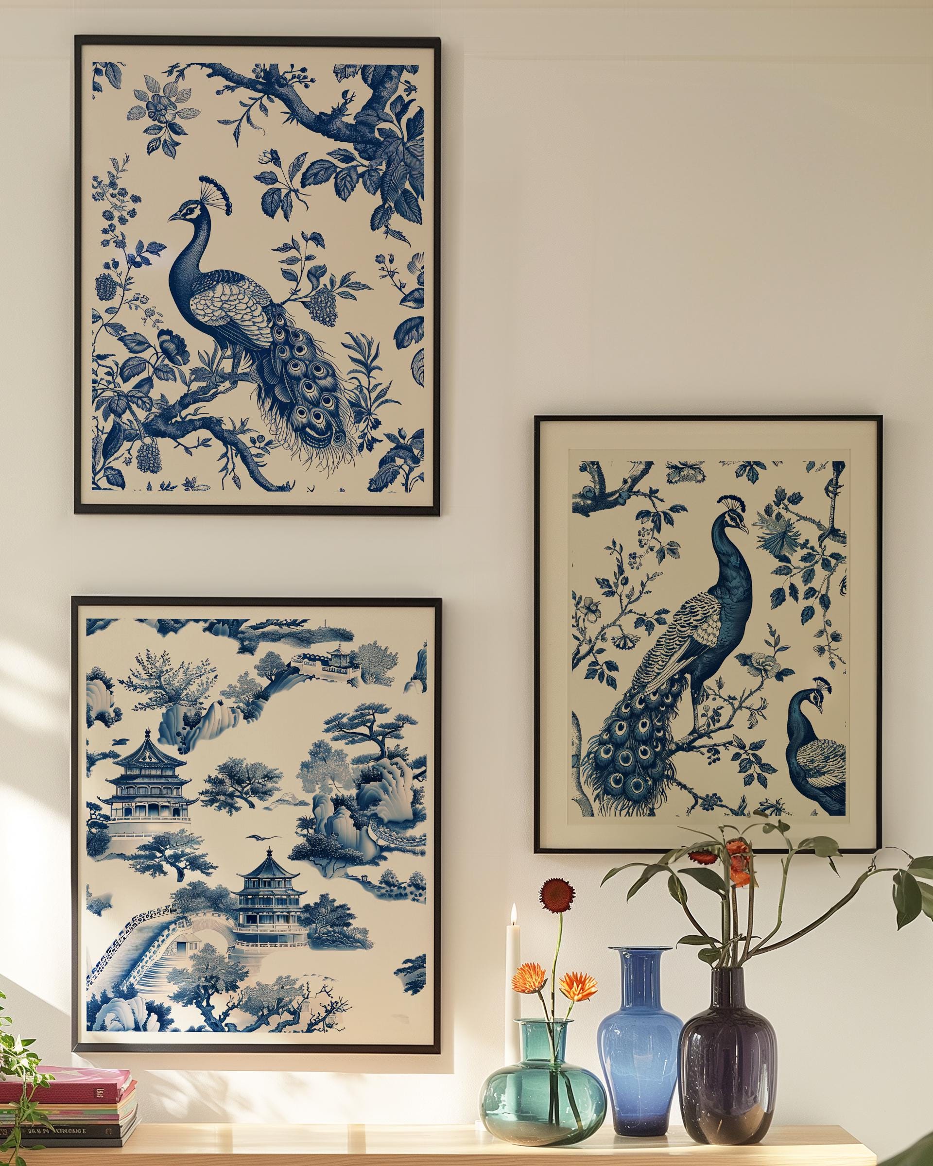 Chinoiserie Wall Art,french Country Decor,vintage Landscape Wall Art ...
