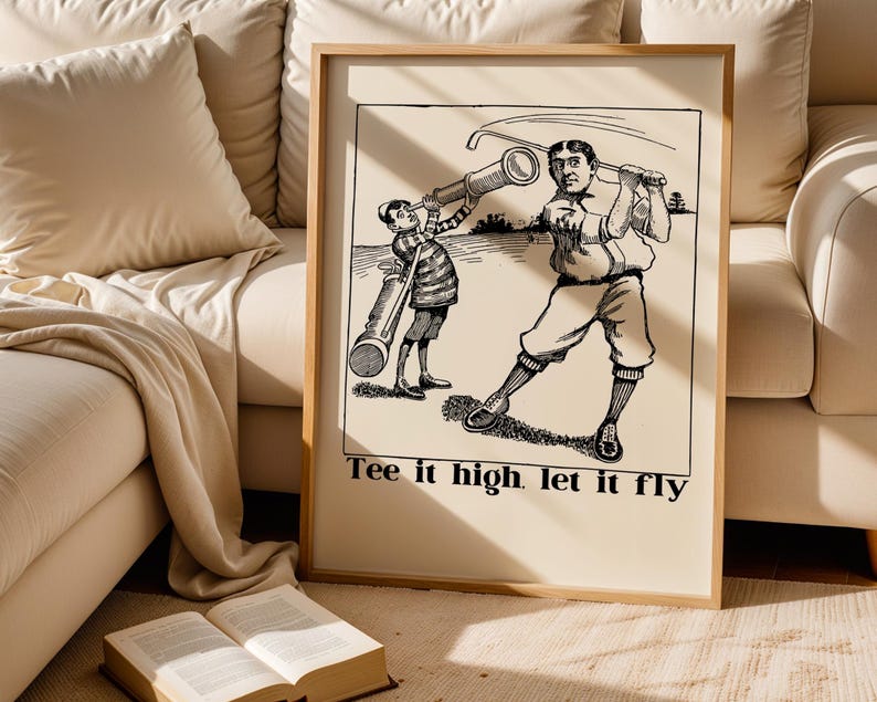 Vintage Golf Art Work, Retro Golf Print, Funny Golf Sign, Trendy Golfer ...