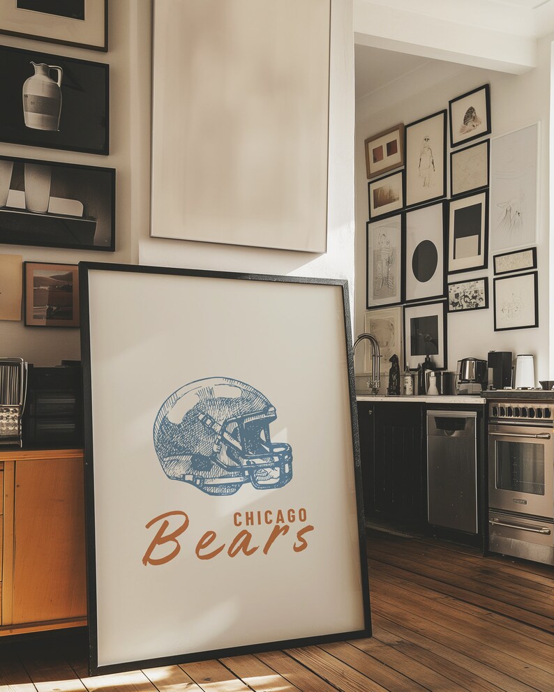 Chicago Bears, Sports Decor for Boys Room, Sports Bar Art, Chicago ...