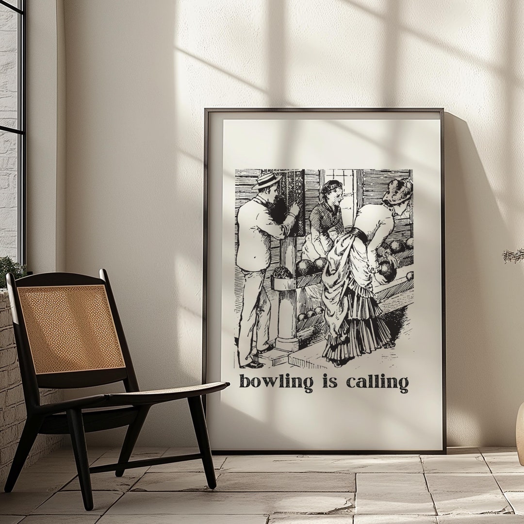 Vintage Bowling Poster, Bowling Wall Art, Bowling Alley, Lucky You ...