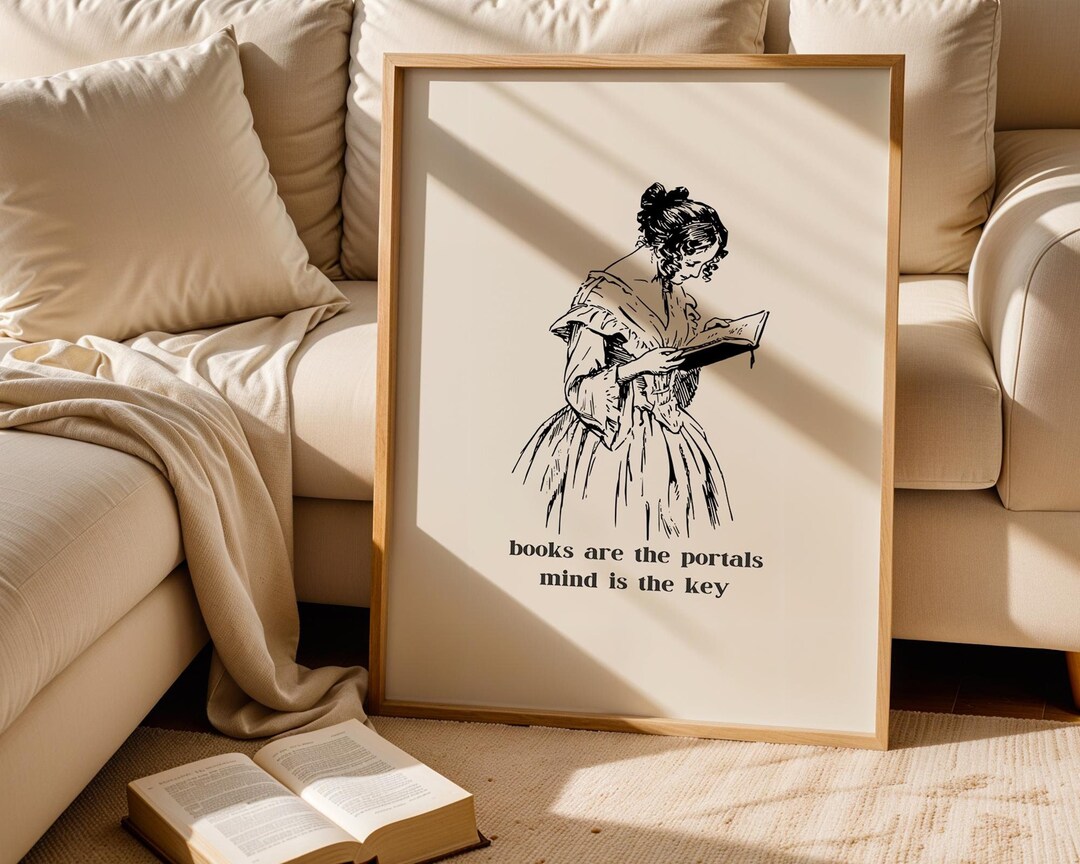 Reading Poster, Book Quotes Wall Art, Reading Quotes Print,vintage Book ...