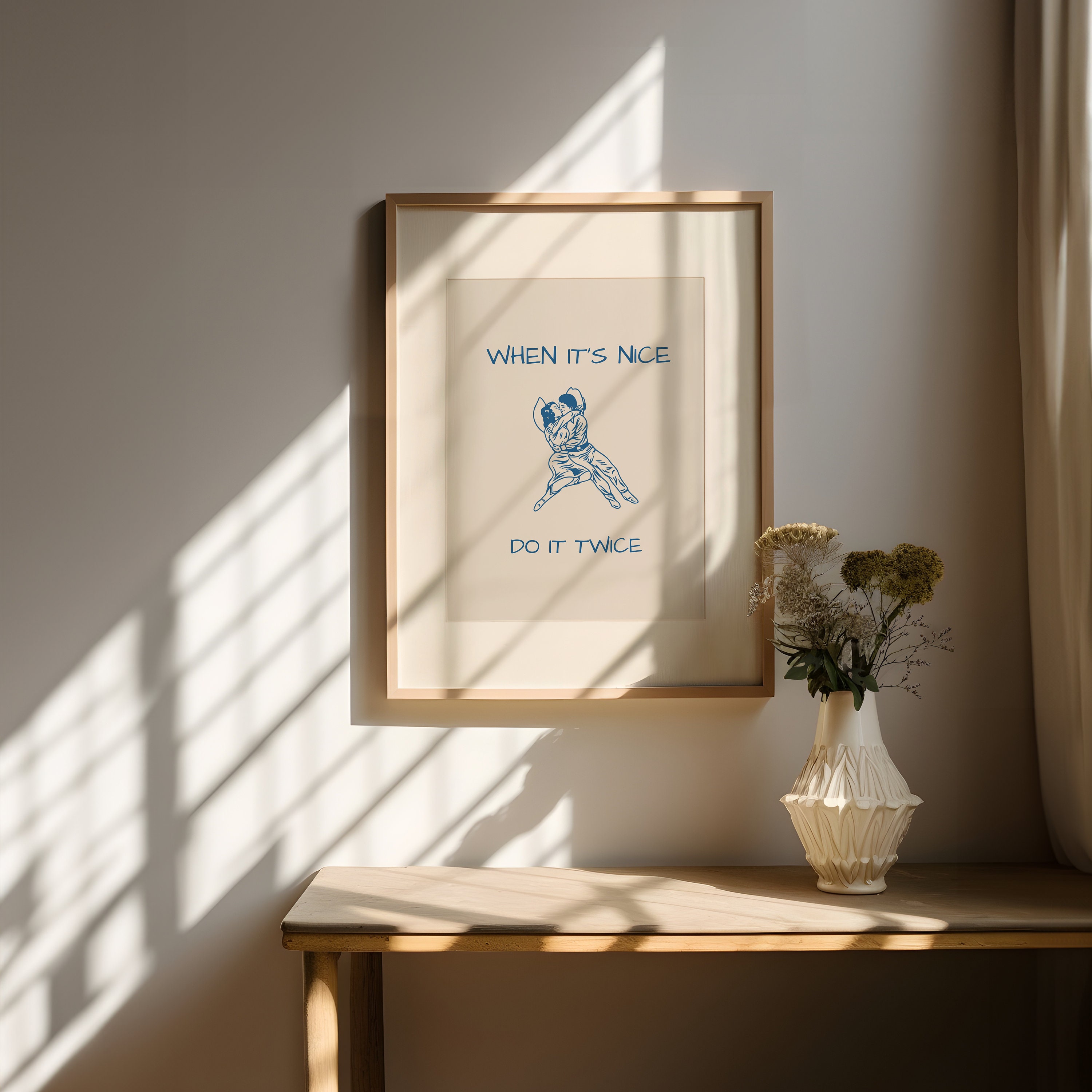 When Its Nice Do It Twice, Minimalist Western Art, Retro Cowgirl Print ...
