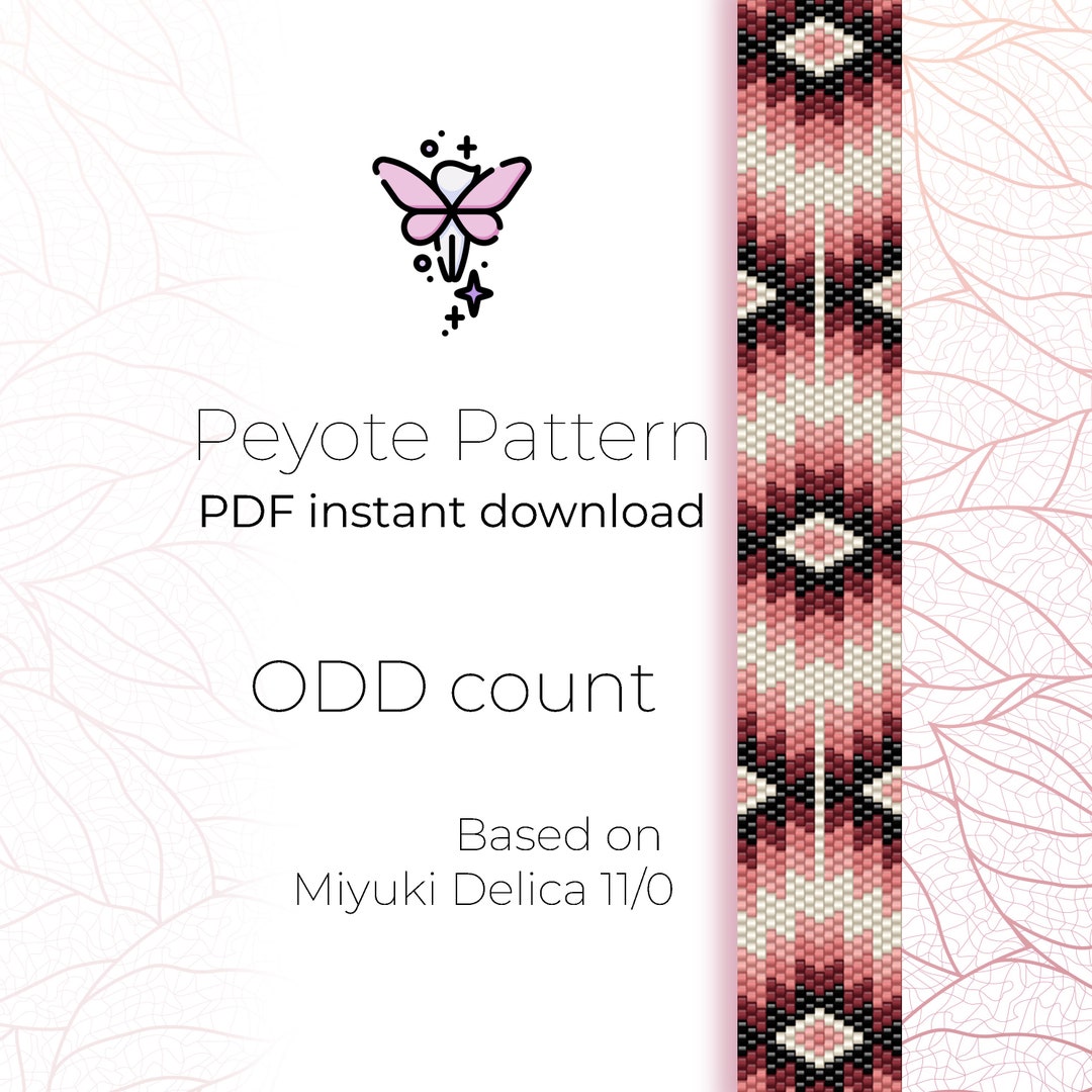 Pink Blossom | Native Peyote Pattern | Odd Count | Peyote Bracelet ...