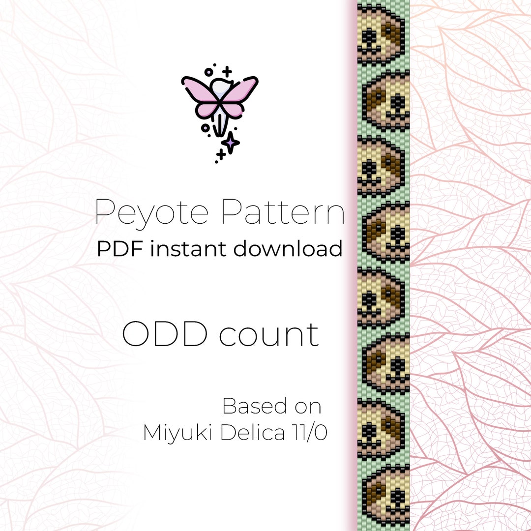 Narrow Sloth Face | Peyote Pattern | Odd Count | Peyote Bracelet ...