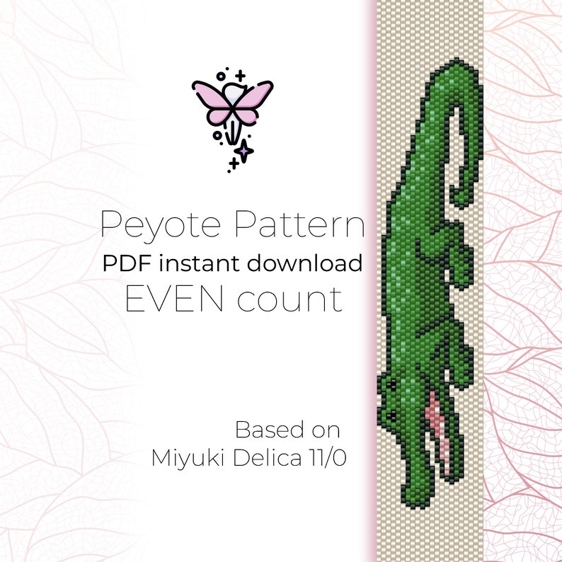 Crocodile | Peyote Pattern | Even Count | Peyote Bracelet Pattern PDF ...