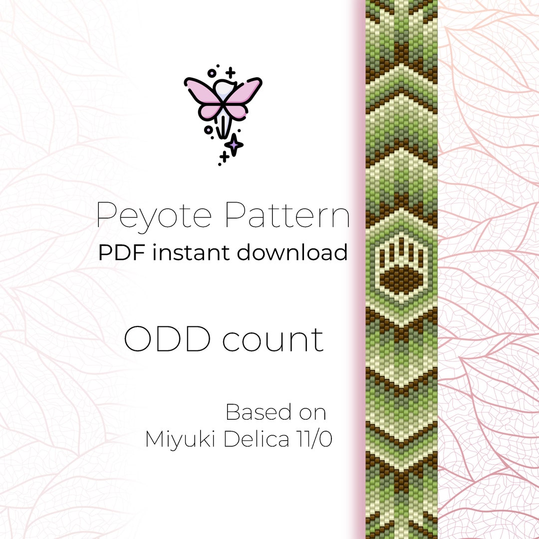 Green Bear Paw | Native Peyote Pattern | Odd Count | Peyote Bracelet ...