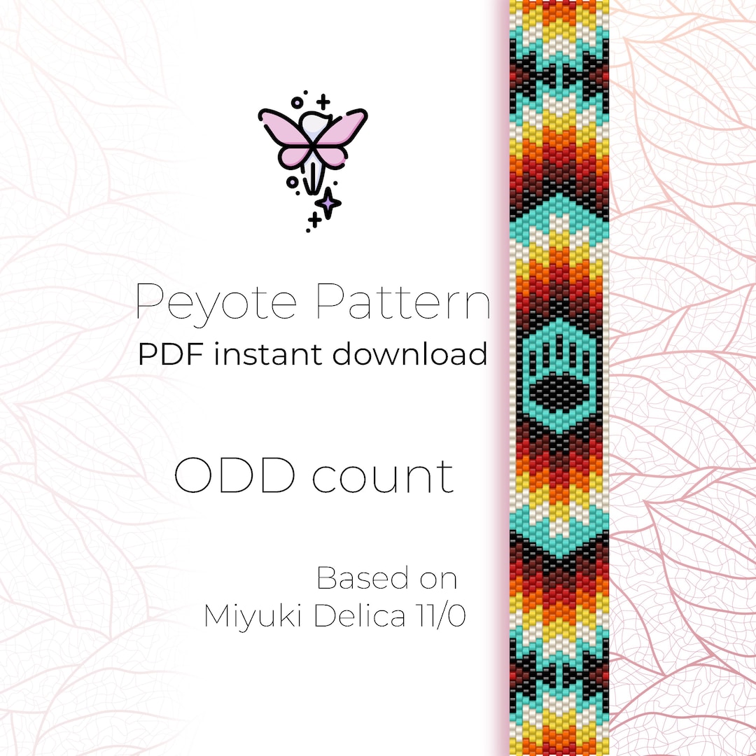 Fire Bear Paw | Native Peyote Pattern | Odd Count | Peyote Bracelet ...