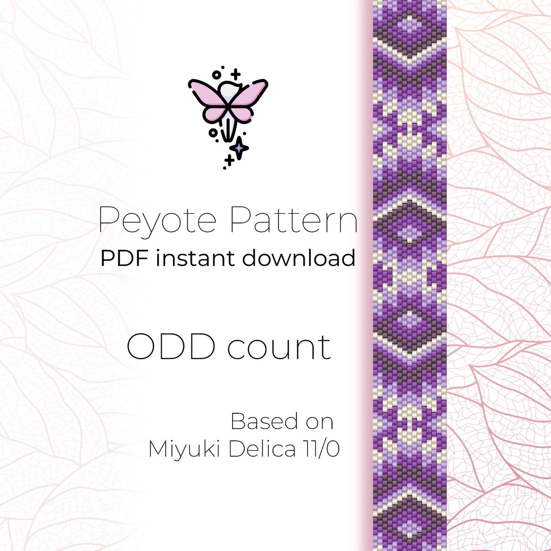 Purple | Native Peyote Pattern | Odd Count | Peyote Bracelet Pattern ...