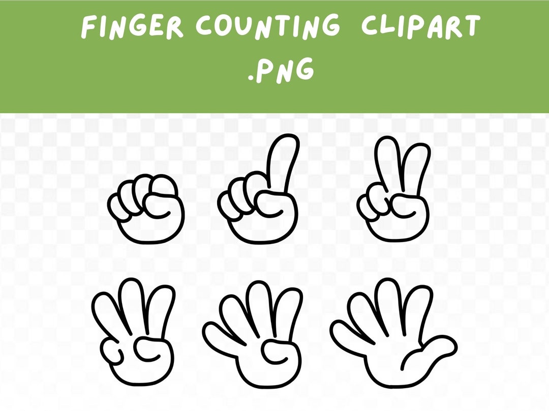 Finger Counting, Hand Clipart, PNG File - Etsy UK