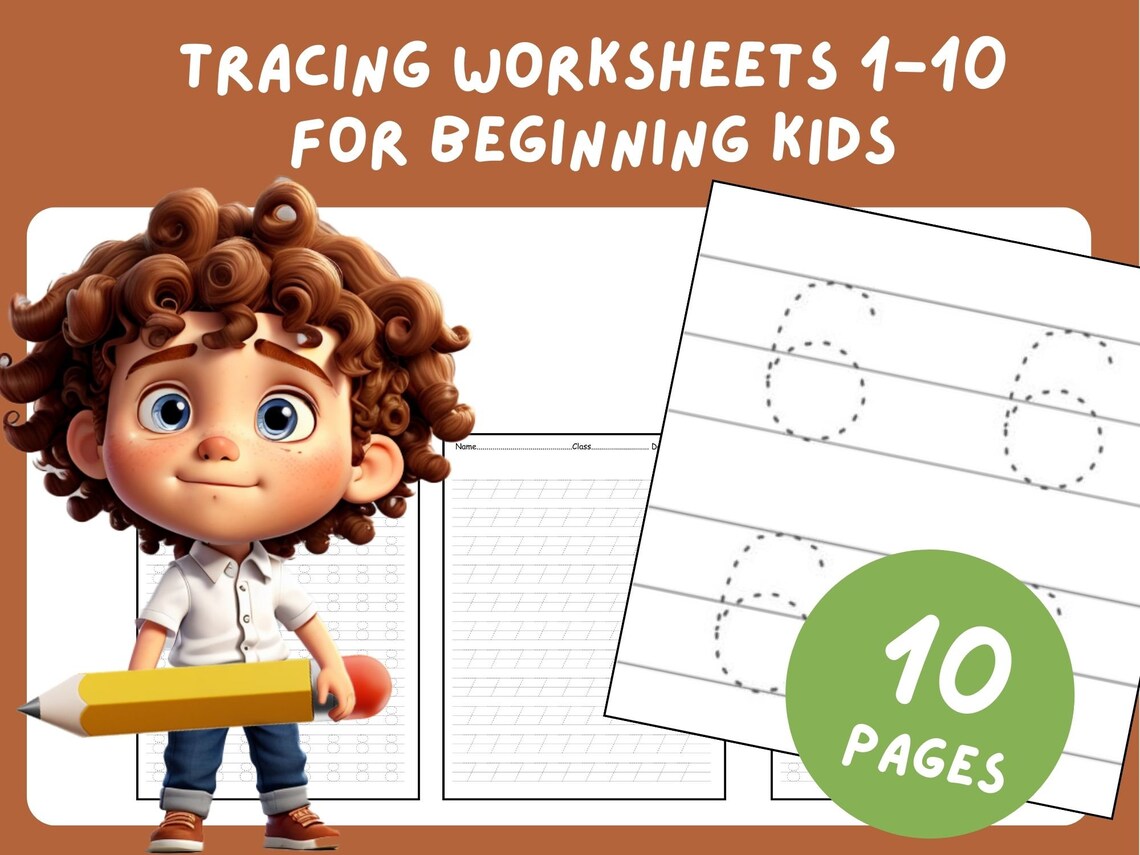 Preschool Numbers Tracing Worksheet, Handwriting Practice, Basic ...