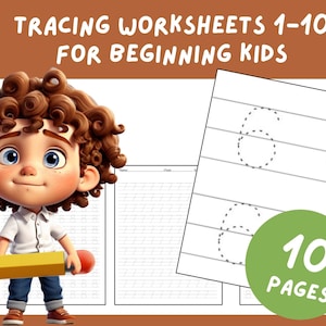 Preschool Numbers Tracing Worksheet, Handwriting Practice, Basic ...