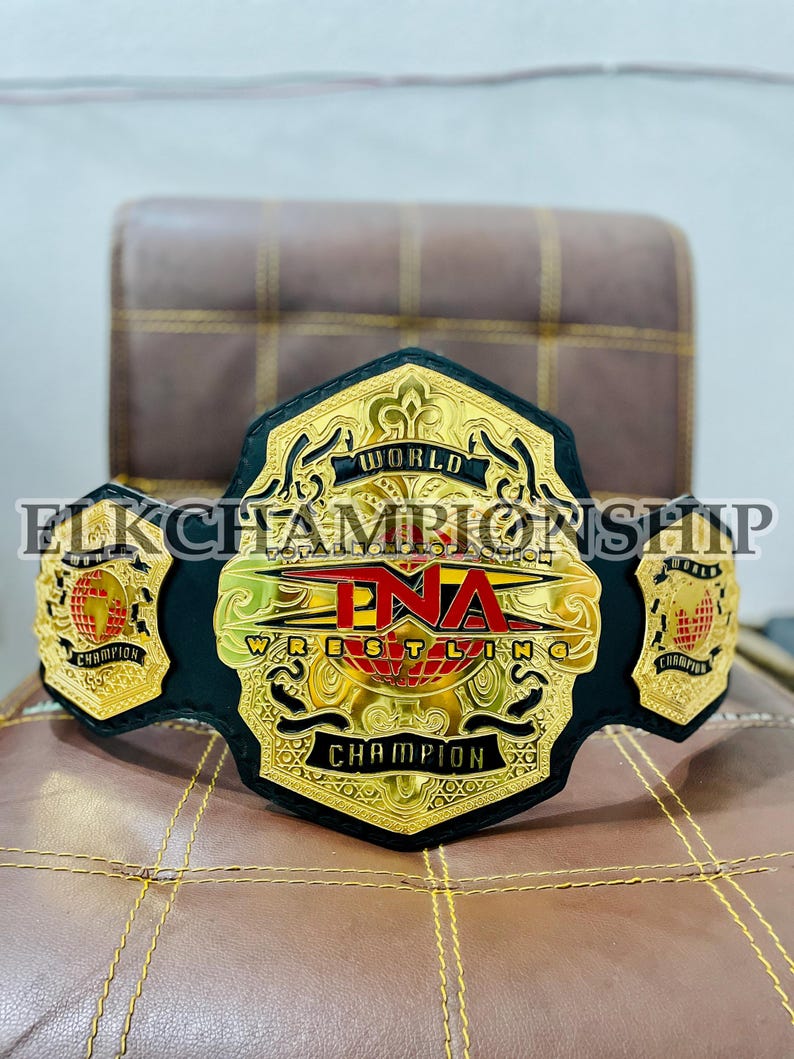 New TNA Heavyweight Wrestling Belt Handmade Hand Tooled Leather ...