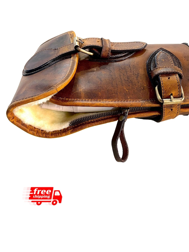Handmade Leather Shotgun Case Gun Cover 100% Genuine Leather Sling Bag ...