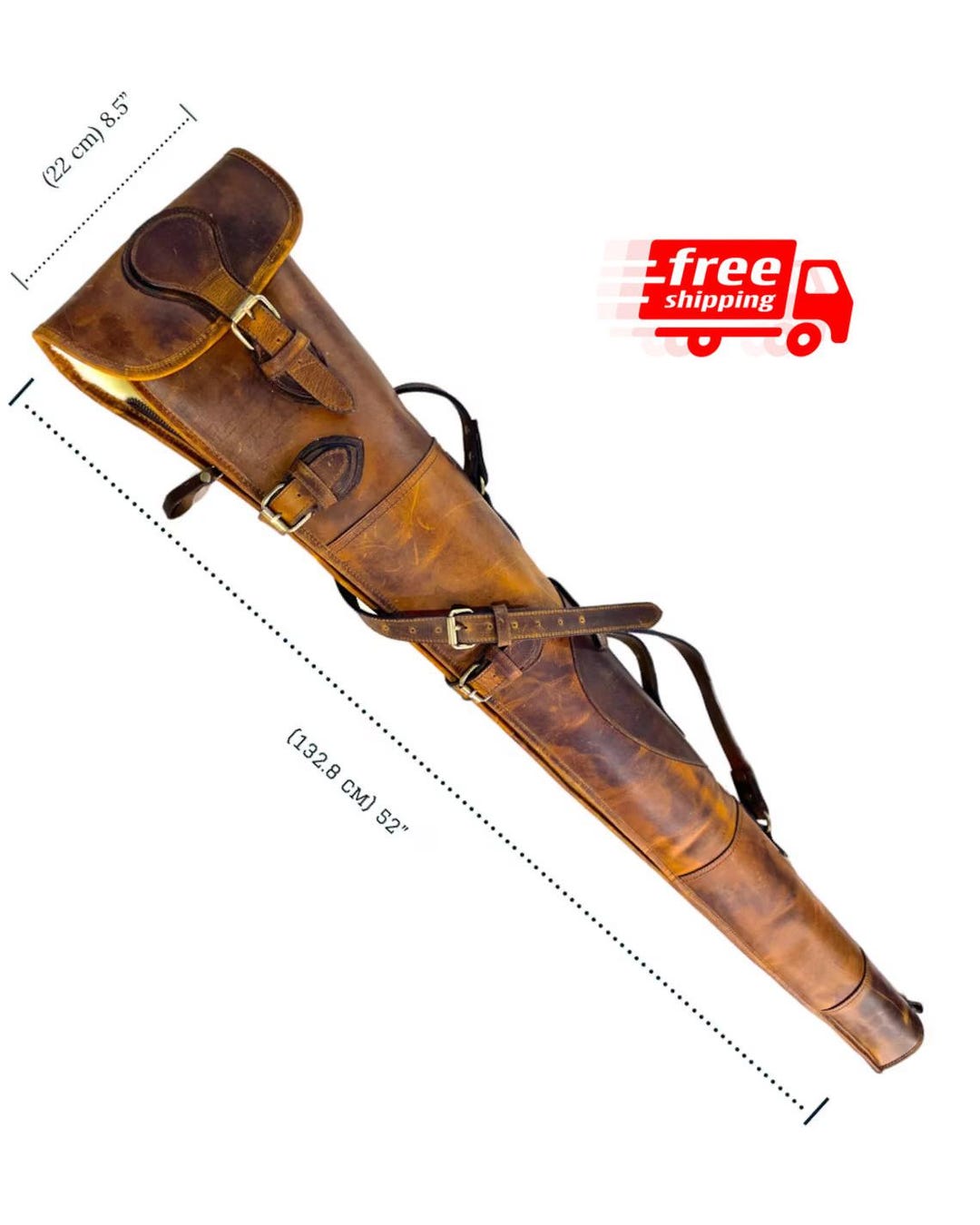 Handmade Leather Gun Cover Shotgun Case 100% Genuine Leather Sling Bag ...