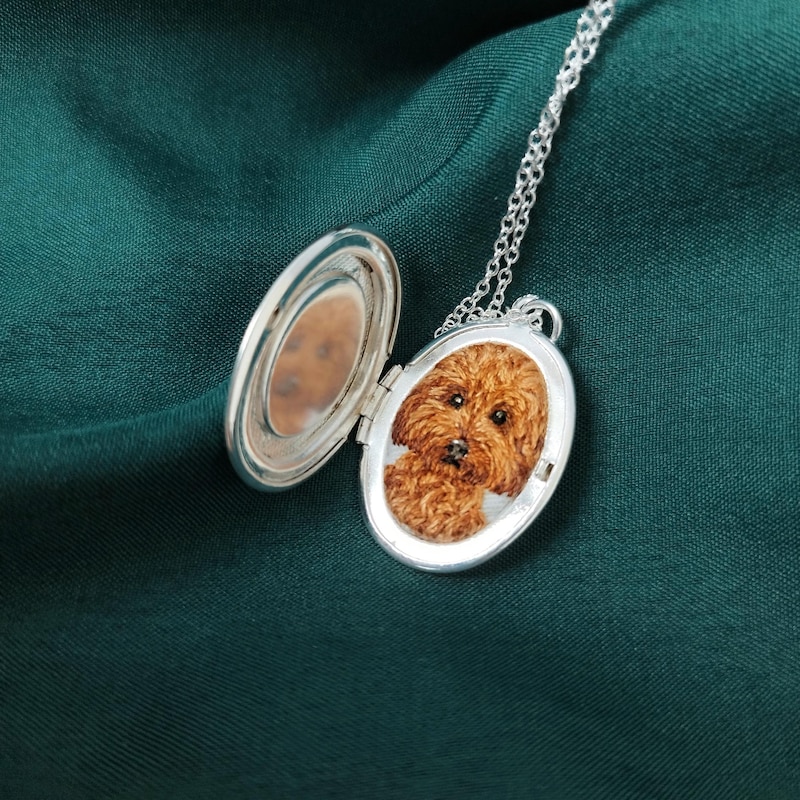 Dog Locket Embroidered - Etsy