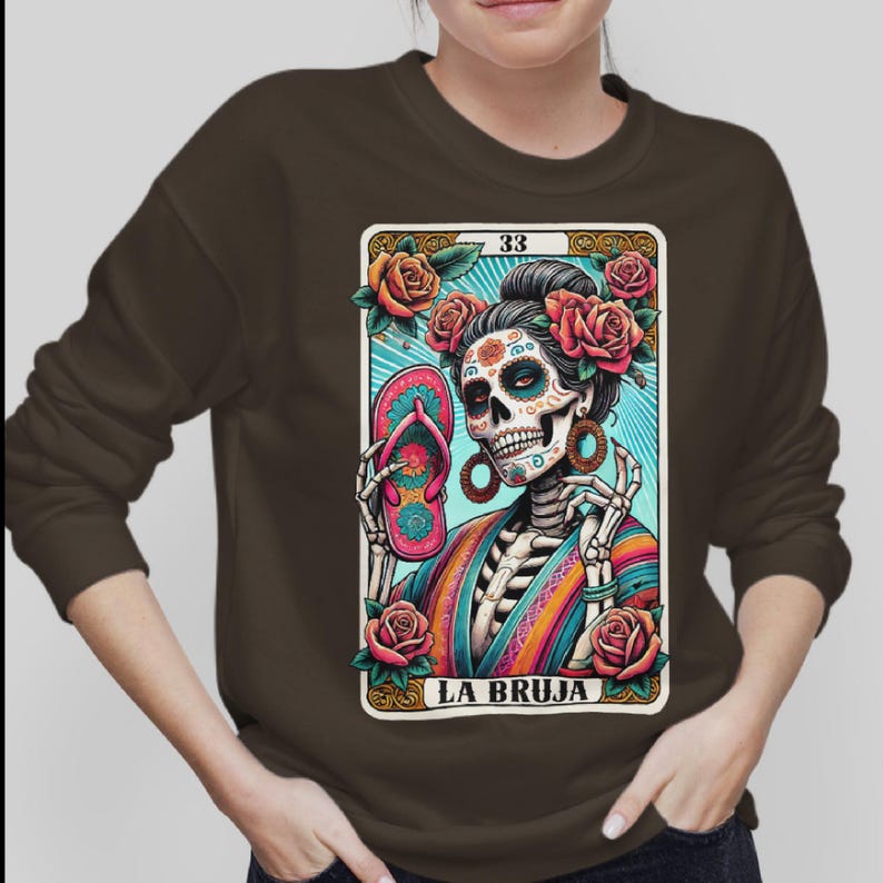 La Bruja Skeleton Tarot Card PNG, Hispanic Heritage Day of the Dead Art ...