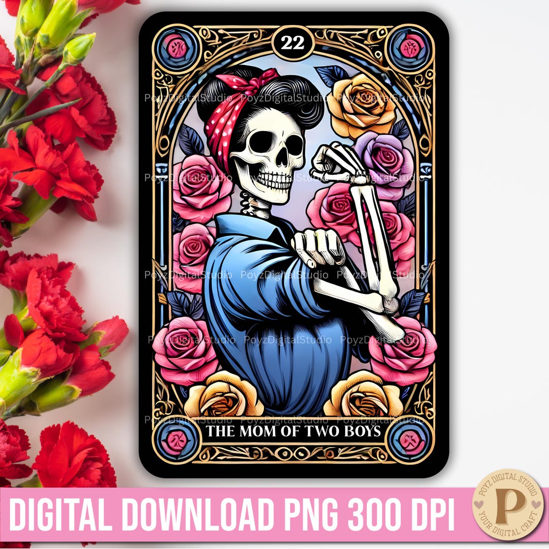Funny Mom Tarot Card PNG the Mom of Two Boys Tarot Card, Humorous ...